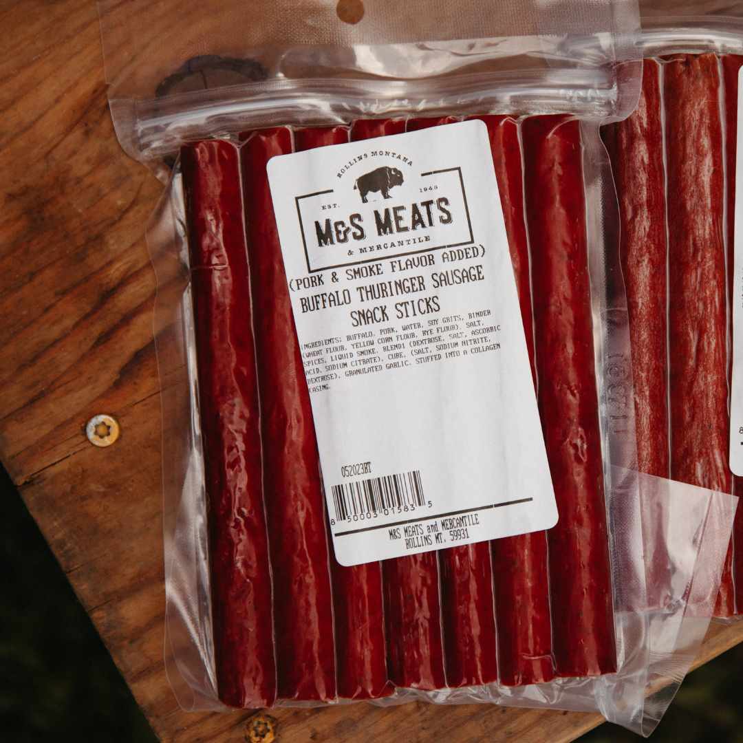 Buffalo Thuringer Snack Sticks 7pk – M&S Meats Montana