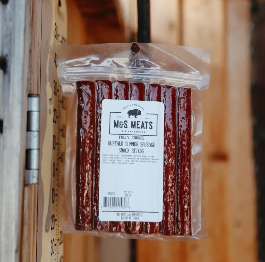 Buffalo Summer Sausage Snack Sticks 7pk – M&S Meats Montana